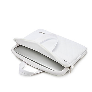 Kinmac White Embroider 360° Protective Laptop Shoulder Messenger Sleeve Briefcase case Bag For MacBook Pro/Air 13 inch,iPad Pro 12,MacBook 14 inch and 13 inch-14 inch Screen Laptop