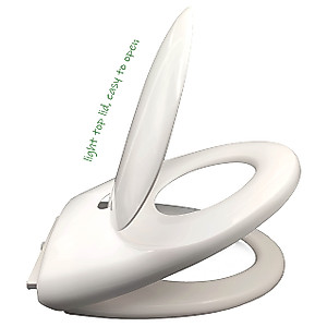 Toilet Seat with Built-In Potty Training Seat, Soft Close,Never Loosen,Removable Easy to Instal &Clean,Durable Plastic ,Fits both Adult and Child,ELONGATED, White