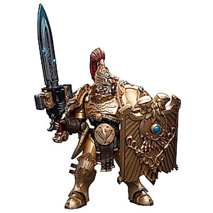 HiPlay JoyToy Warhammer 40K Collectible Figure: Adeptus Custodes Custodian Guard with Sentinel Blade and Praesidium Shield 1:18 Scale Action Figures JT7813