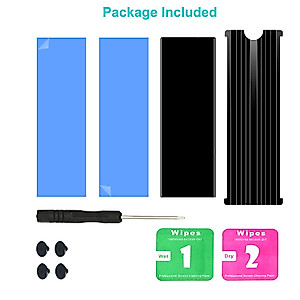 M.2 Heatsink Cooler 2280 SSD Double-Sided Heat Sink with Thermal Silicone pad for PS5/PC PCIE NVME M2 SSD(Black）)