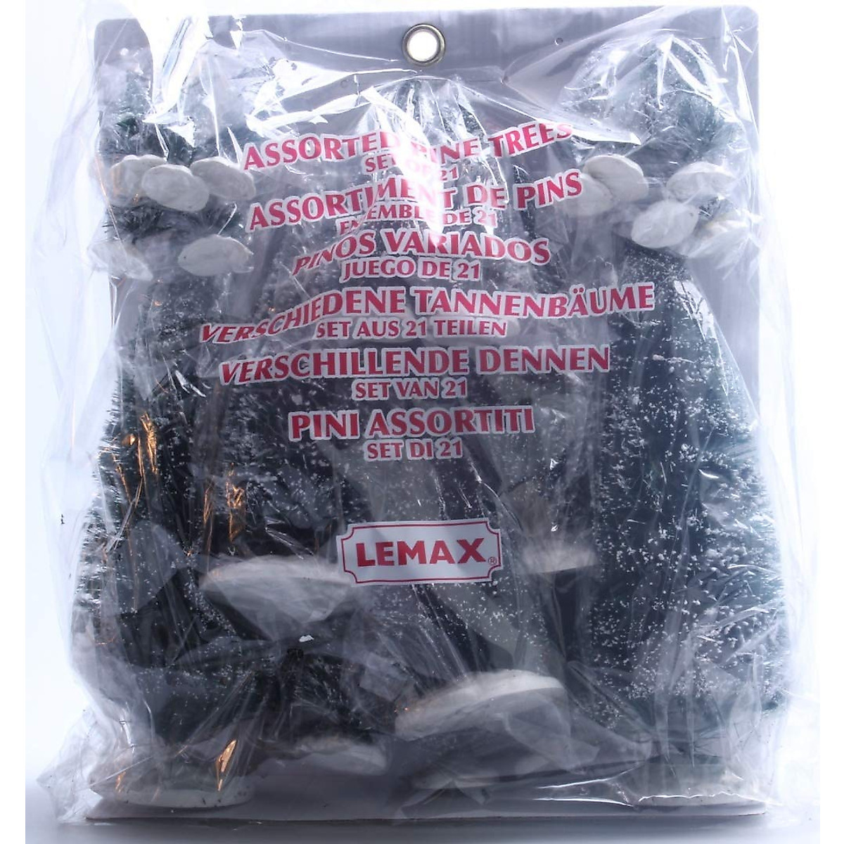 Lemax Christmas Village Assorted Frosted Pine Tree 21-Piece Set #34968