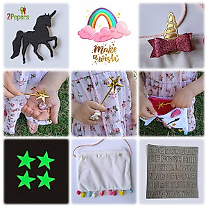 2Pepers Make Your Own Unicorn Purse Kit, Arts and Crafts for Kids, DIY Unicorns Gifts for Girls Ages 3 4 5 6 7 8 Years and Up (No Sewing Needed), Magical Unicorn Toy Bag, Creative Girl's Project.