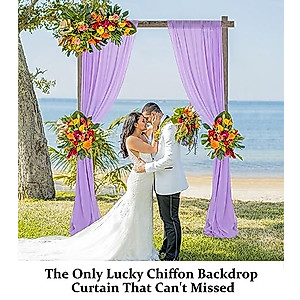 Chiffon Backdrop Curtain-2 Panels 29x96-Inch Wedding Backdrop Drapes Lavender Sheer Curtain Panels Tulle Backdrop Chiffon Fabric Photography Backdrop for Party (29''x96''x2pcs, Lavender)