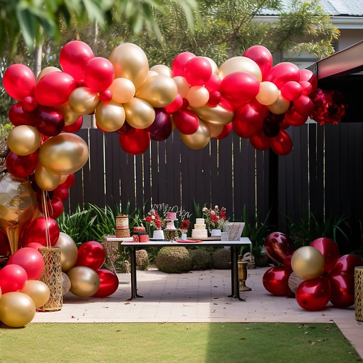RUBFAC Red Balloons, 146 pcs Different Sizes Pack of 36 18 12 10 5 Inch for Balloon Garland or Balloon Arch as Graduation Wedding Birthday Baby Shower Anniversary Party Decorations