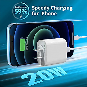 3Pack USB C Charger Block 20W, iGENJUN PD 3.0 Type C Charger Wall Charger USBC Power Adapter Brick Cube Fast Charger for Phone 15/15 Pro/14/13, Galaxy, Pixel, AirPods Pro-White