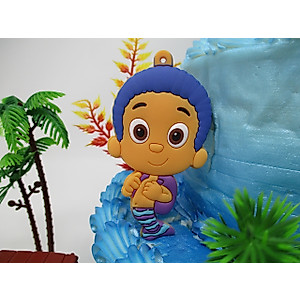 Bubble Guppies Birthday Cake Topper Set Featuring Gil and Friends with Underwater Decorative Accessories