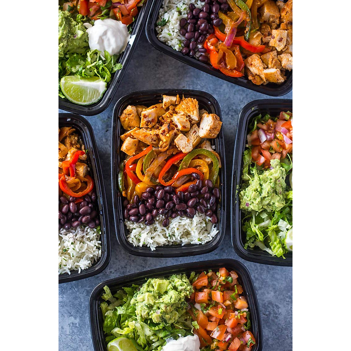 Golden State Art, 50 Pack 32 Oz Meal Prep Container, 1-Compartment Food Container Box with Lid, BPA Free, Freezer, Microwave, Dishwasher Safe