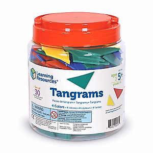 Learning Resources Classpack Tangrams, Math Manipulative, Geometric Shapes, Puzzle, 4 Colors, Ages 5+