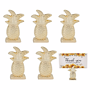 CHGCRAFT 6Pcs Pineapple Card Holders Golden Pineapple Table Number Holders Pineapple Book Note Photo Stand Clips for Christmas Banquet Wedding Anniversary Party Home Office Decor