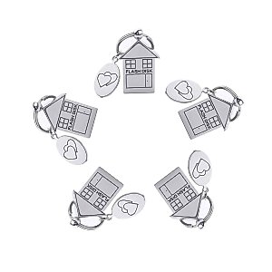 ANGROC 5PCS Folding Metal House Shaped USB 3.0 16GB USB Flash Drive Memory Stick Fold Storage Stick Pen-(Silver)