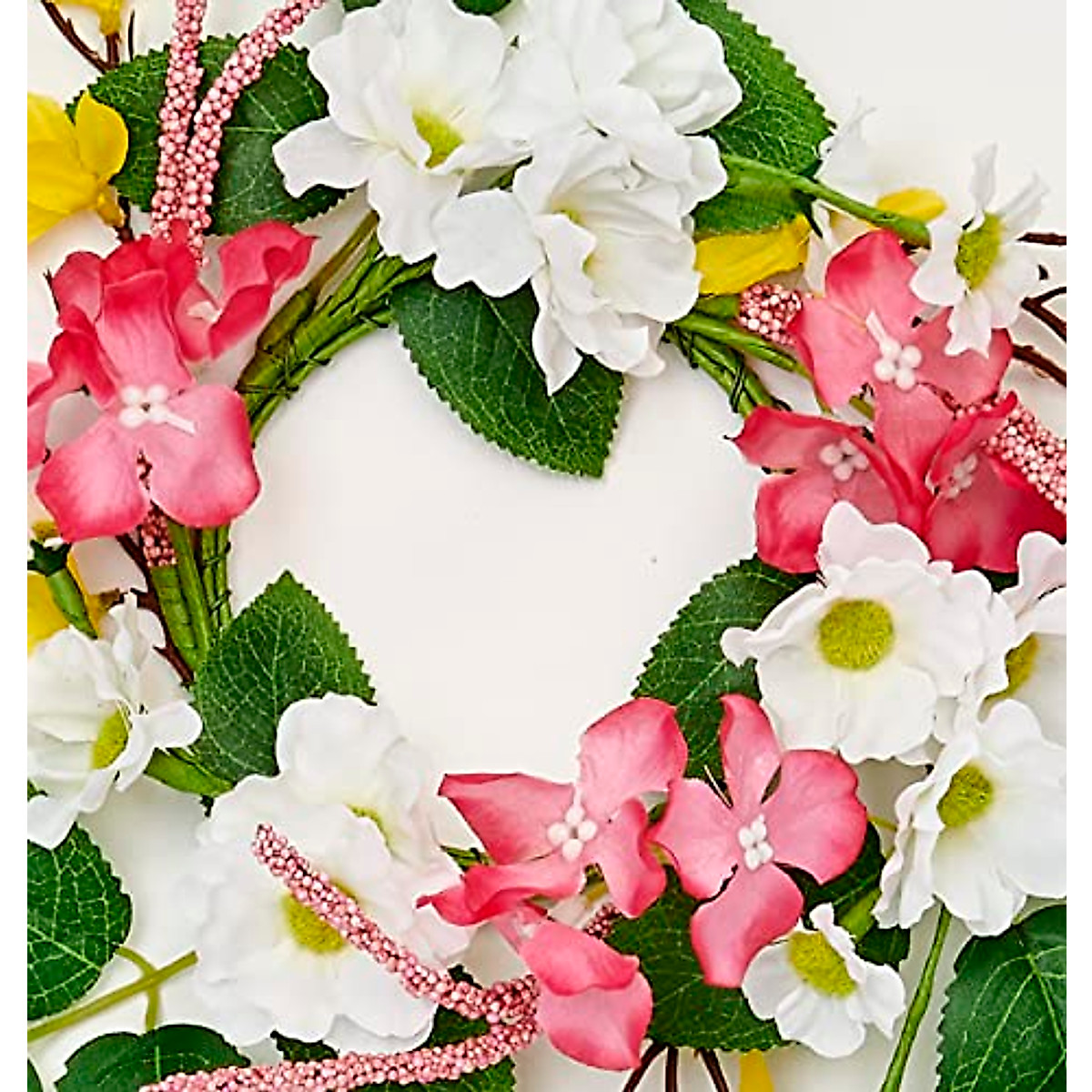 Worth Imports 12" Cherry Forsythia Daisy, Pink, Set of 2 Candle Ring