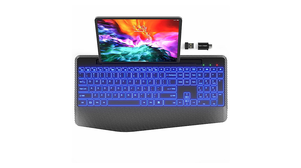 SABLUTE Wireless Keyboard - Ergonomic & Colorful Backlit