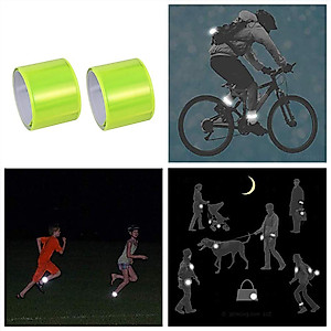 HEQUSigns 20 Pcs Reflector Snap Bands Fluorescent Slap Armbands Reflector Strips High Visibility Slap Safety Bands for Children Adults Boys and Girls When Cycling Running Jogging