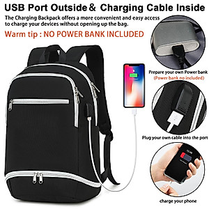 Laptop Backpack for Men Women Insulated Cooler Lunch Backpack 15.6 Work Computer Backpack with USB Port College Teacher(Black)