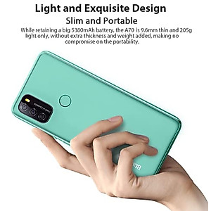 Blackview Unlocked Cell Phone A70(2022) 3GB+32GB/SD 128GB Android 11 Phone,5380mAh Massive Battery,Octa Core Smartphone Unlocked,4G Dual SIM Face Unlock&Fingerprint Mobile Phone 6.5" FHD+Large Screen