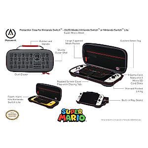 PowerA Protection Case for Nintendo Switch - OLED Model, Nintendo Switch or Nintendo Switch Lite - Super Mario Black, Protective Case, Gaming Case, Console Case, Accessories, Storage, Officially licensed