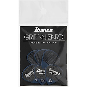 Ibanez PPA16HSG Wizard Series, Sand Grip Picks 6 Pack 1.0mm (PPA16HSGDB),Dark Blue