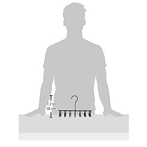 iDesign Classico Metal 14-Hook Closet Organizer Rack for Ties, Belts, Hats, Purses, and More, 10.25" x 3.75" x 6.75", Matte Black