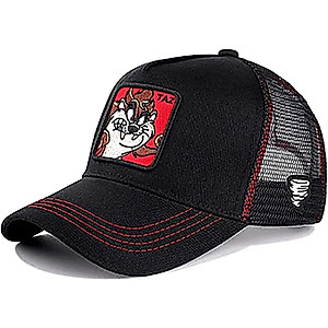 Taz Cartoon Devil Tornado Character Black Baseball Adjustable Snapback Cap/Hat