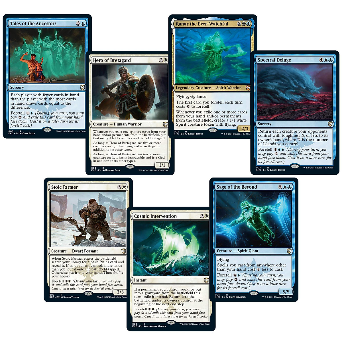 Magic The Gathering Kaldheim Commander Deck – Phantom Premonition | 100 Card Ready-to-Play Deck | Blue-White