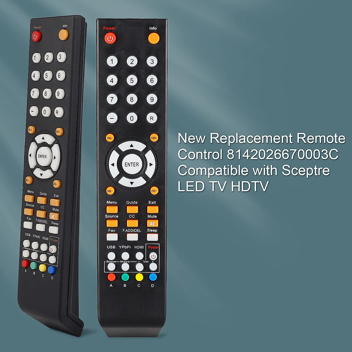 Universal Replace Remote Control 8142026670003C Fit for All Most Sceptre TV LED HDTV LCD Remote