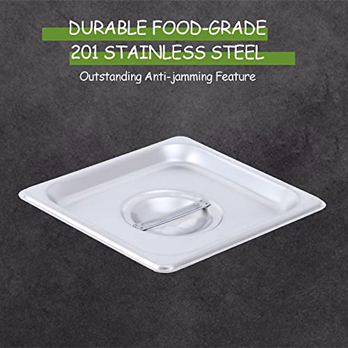 ERUPTA Stainless steel Commercial Steam table pan Lids,NSF Anti-jam GN hotel Pans Lid-1/6 catering food pan lid