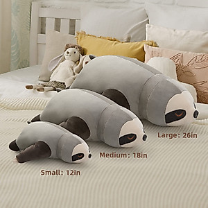 Niuniu Daddy 18” Sloth Stuffed Animal Not Weighted - Cute Large Sloth Lying Plushies, Kawaii Sloth Toy Plush, Squishy Soft Hugging Sloth Body Pillow, Gifts for Girls Boys Birthday Christmas Party