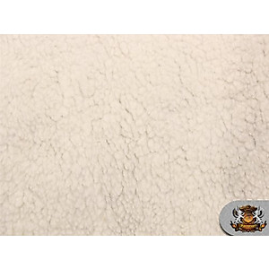 Heavy Duty Sherpa Sheep Skin 60" Wide - 21oz per Yard, 7.7mm Sold by The Yard (Ivory)