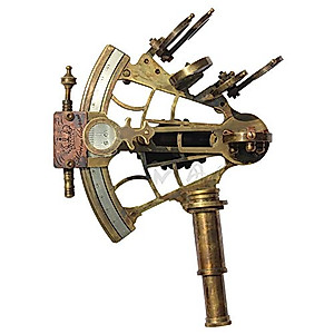 MARINE ART HANDICRAFTS '' Brass Sextant with Compass for Birthday, Wedding, Baptism, Mother's Day, Father's Day, Partner, Best Man, Anniversary, Farewell, Graduation, C-3082