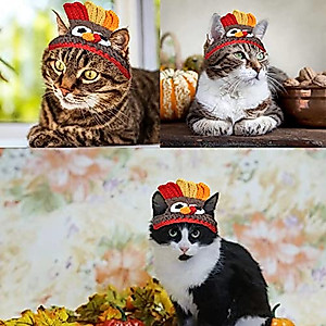 Thanksgiving Pet Costume Cat Turkey Hat Pet Knitted Cap Crochet Hat for Cats Small Dogs Halloween Thanksgiving Apparel