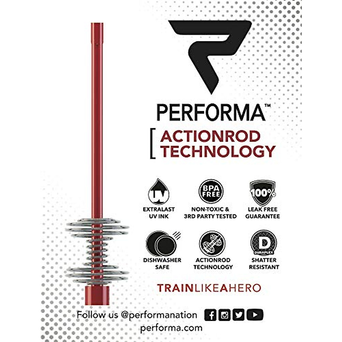 PerfectShaker Performa - Shaker Bottle, Best Leak Free Bottle with Actionrod Mixing Technology for Your Sports & Fitness Needs! Dishwasher and Shatter Proof (Mini Pink)