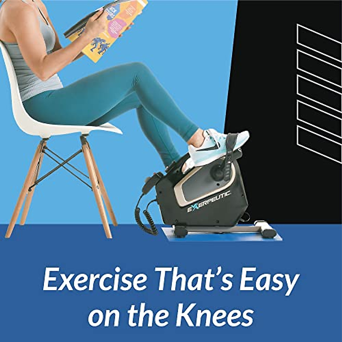 Exerpeutic 2000M Motorized Electric Legs and Arms Pedal Exerciser - Mini Exercise Bike for Work from Home Fitness - Black