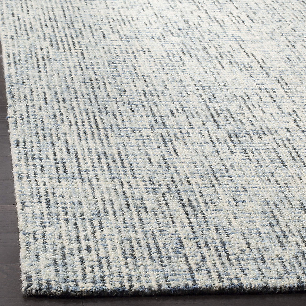 SAFAVIEH Abstract Collection 6' Square Blue / Charcoal ABT468B Handmade Premium Wool Area Rug