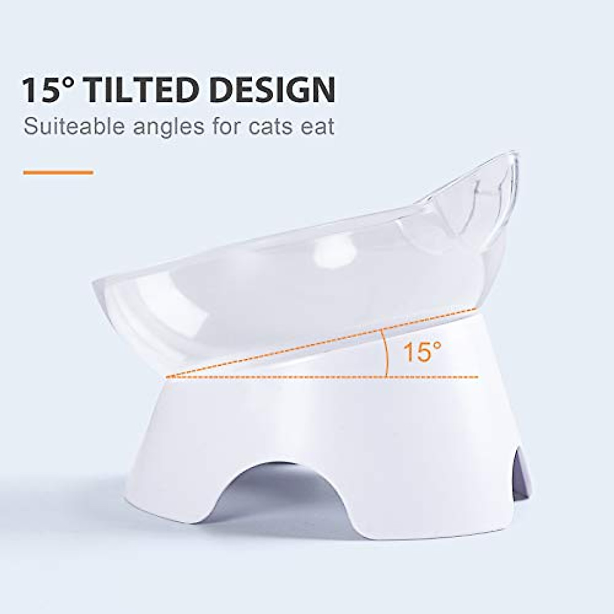 MILIFUN Cat Bowl, Anti Spill Tilted Cat Food Bowls, Whisker Fatigue Elevated Cat Bowls, Set for Cat and Puppy, Cat Bowl Holds About 1 Cup of Pet Food