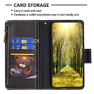 YEALLY Zipper Cover Case for Infinix Smart 6 Case PU Leather Wallet Case Pouch Bag, Coin Purses, Money Pocket Large Capacity 9 Card Slots, Stand-View & Flip Picture Frame, Style 5