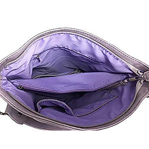 ZzFab Laser Cut Bling Hobo fashion CCW Bag Faux Leather Concealed Carry Purse Lavender