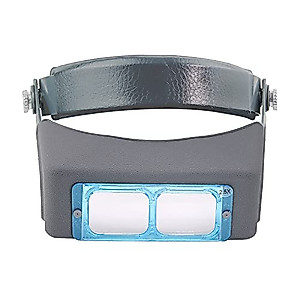 Headband Magnifier Double Lens Head-Mounted Reading Magnifier Loupe Jewelry Visor Opitcal Glass Binocular Magnifier with Lens Magnification-1.5X 2X 2.5X 3.5X