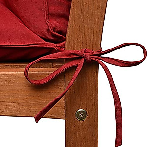 AvgnLxqe Outdoor Swing Cushions with Backrest,2-3 Seater Waterproof Soft Replacement Cushion with Tie,Garden Bench Cushion Thick Swing Pad for Patio Loveseat/Bench (red 59 * 39.3 * 3.9in)