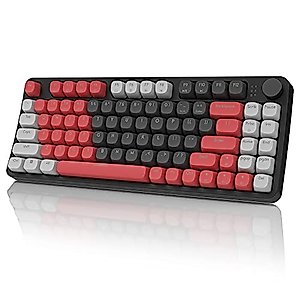 OCG Wireless Mechanical Keyboard, 2.4G/USB-C/Bluetooth Gaming Keyboards 86 Keys Hot Swappable NKRO Keyboard with RGB Backlit for Windows & Mac, UV Finished Keycaps,Multi-Function Knob