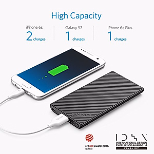 Anker PowerCore Slim 5000 Portable Charger, Ultra Slim 5000mAh External Battery with High-Speed Charging Technology, Pocket Friendly Power Bank, Perfectly Designed for Smartphones