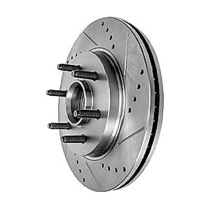 Detroit Axle - 2WD 6 Lugs Front Brake Kit for 04-08 Ford F-150 Lincoln Mark LT 2004 2005 2006 2007 2008 Drilled and Slotted Brake Rotors Ceramic Brake Pads Replacement Brakes Kit