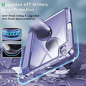 INFILAND for iPad Mini 7 case, iPad Mini 7th (A17 Pro) /6th Generation Case 8.3 inch 2024/2021, Clear Back & PU Leather Protective Cover with Pencil Holder Support Wireless Charging, Purple