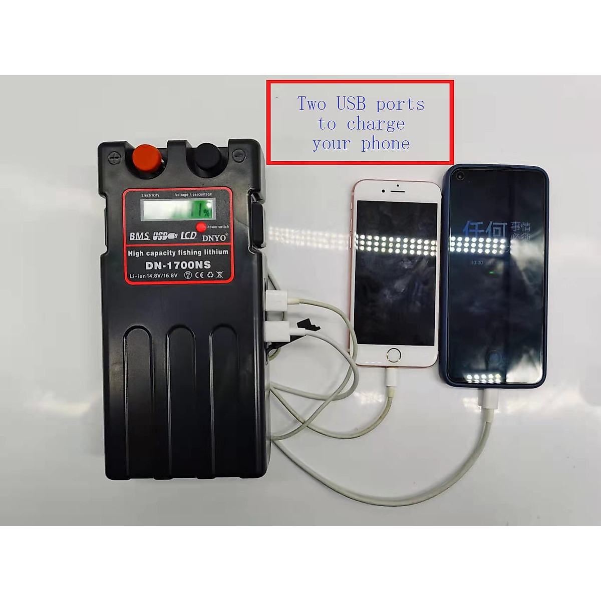 14.8V Rechargeable Lithium Batterries for Sea Fishing Vessels and for Electric Fishing Reel Lithium Battery . Compatible for Daiwa&Shimano Electric Fishing Reels. (Black)