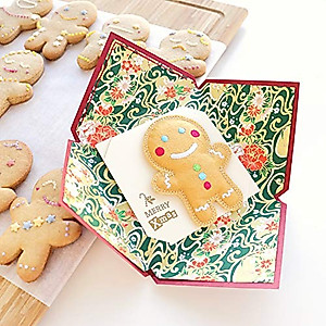 Christmas Ornaments - Set of 6 Plush Felt Handmade Hanging Decorations in Santa, Gingerbread Man, Mitten, Elf Shoe, Ugly Sweater, Stocking Design for Trees and Advent Calendars - Approx. 3.5" Each
