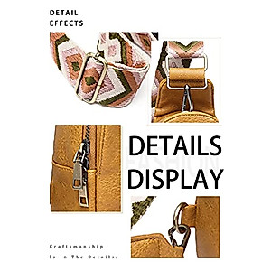 Ocahuel Women Sling Bags Crossbody Chest Bag Purse Vegan Leather Satchel Daypack Guitar Strap Boho Shoulder Backpack Traveling Hiking Yellow