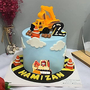 Bulldozer Silicone Fondant mold, Excavator Crane Chocolate Molds, Construction Site Theme Candy Baking Molds for Cake Decoration Cupcake Topper Clay Resin