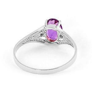 Galaxy Gold GG 14k White Gold Ring with Natural Diamonds and Amethyst - Size 11