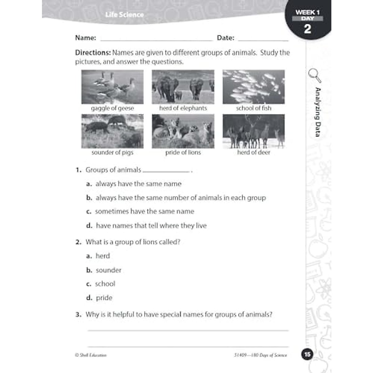 180 Days™: Science, Earth and Space Science for 3rd Grade Practice Workbook for Classroom and Home, Cool and Fun Practice Created by Teachers (180 Days of Practice)