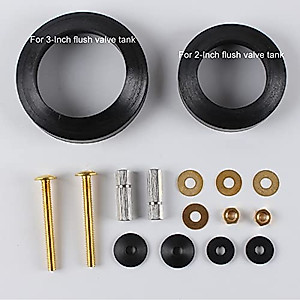 Universal Toilet Tank to Bowl Bolt Gaskets Brass Kits Fits 2'' and 3'' Toilet Flush Valve Tank