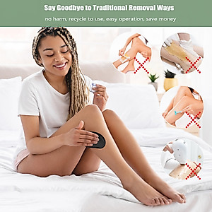 Crystal Hair Remover, Magic Painless Reuseable Hair Eraser for Women Leg Arm Large Area Hair Removal Epilators for Women - Matte Black